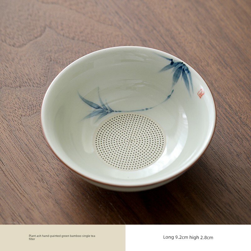 Керамический чайный фильтр ручной росписи, перфорированный, с интегрированной сеткой, сепаратор для чайных листьев,