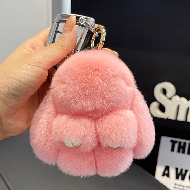 2026 Новейший брелок из искусственного меха кролика Рекс, плюшевая игрушка, маленький кролик, подвеска для сумки, подарок