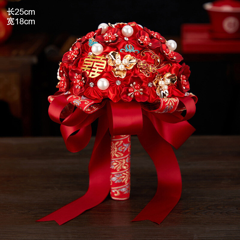 Ручной букет жениха, реквизит для свадебной фотографии, высококачественная имитация свадьбы, красный ручной букет невесты