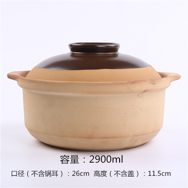Неглазурованный глиняный горшок, устойчивый к высоким температурам, большой емкости для супа, старинный суповой горшок, домашний газовый горшок для каши, керамический горшок