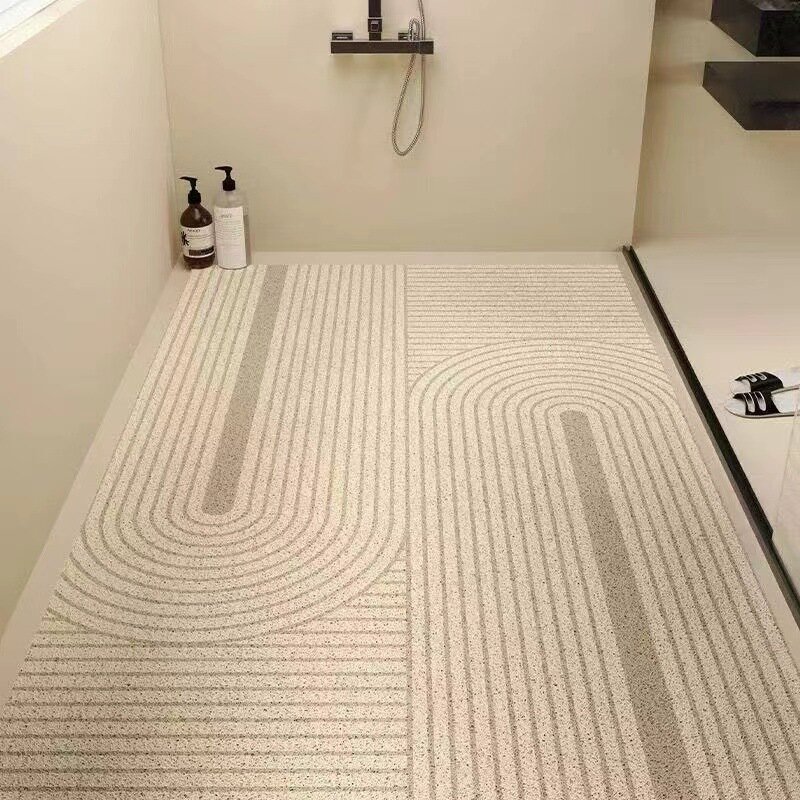 Коврик для душа в ванной, полное покрытие, дренажный коврик для ног, шелковый петлевой, с отверстиями для дренажа, изоляция воды, нескользящий коврик для ванной