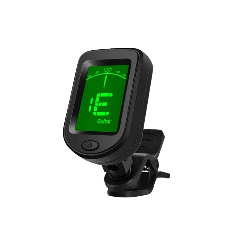 Гитарный тюнер, хроматический цифровой тюнер с ЖК-дисплеем, мини-размер для акустической гитары, гавайской гитары, скрипки, электронный тюнер
