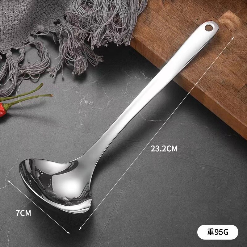 Ложка для горячих блюд из нержавеющей стали 304, утолщенная кухонная ложка для супа, ложка-дуршлаг, ложка в форме