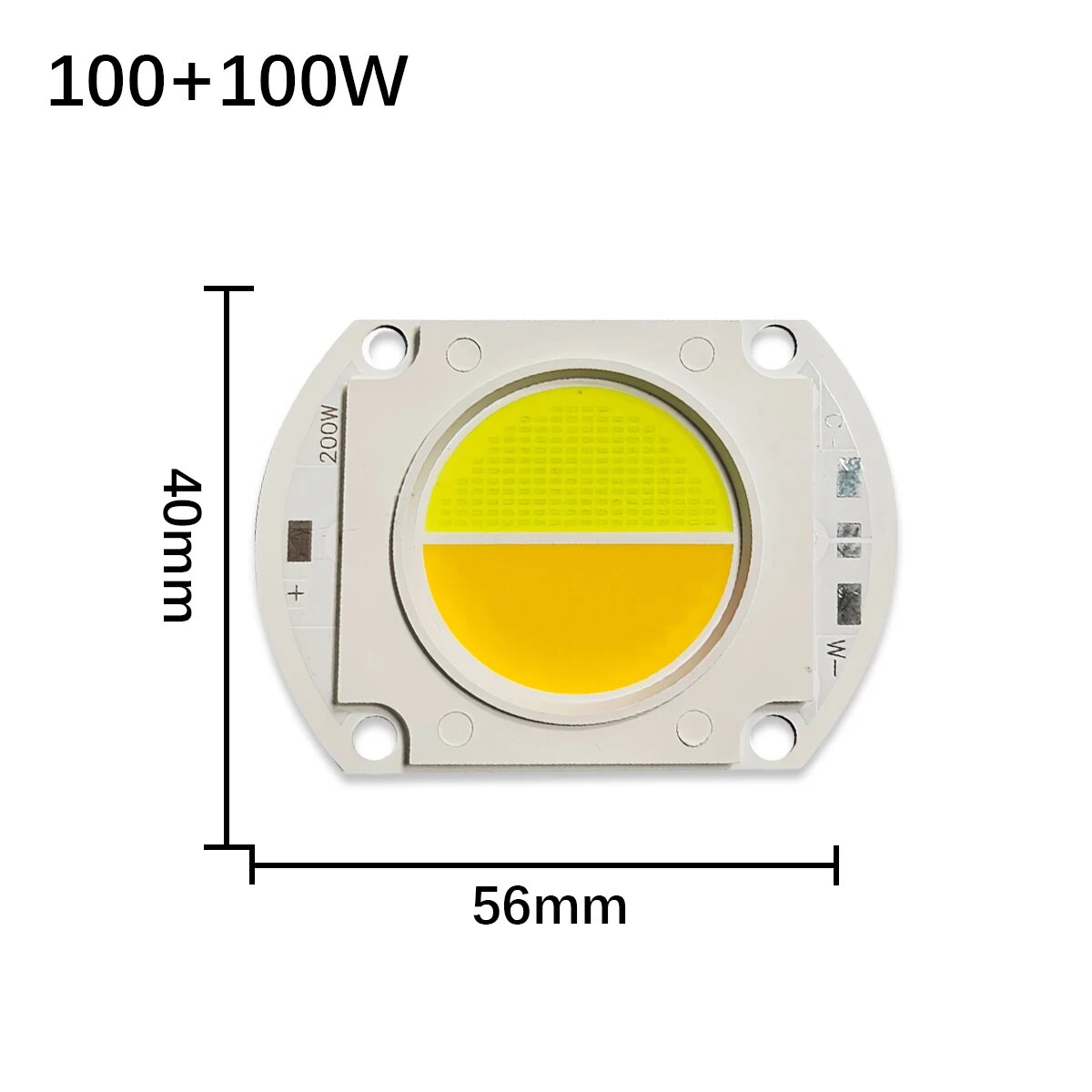 Двухцветный COB светодиодный чип 100Вт/200Вт для наружного освещения 200W CCT
