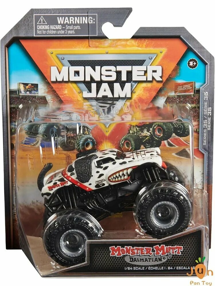 Monster Jam 1:64 Diecast Truck / Детская металлическая игрушечная машина Монстер Джем, масштаб 1:64, с детализированной окраской и проработанными шинами - отличный подарок для коллекции.