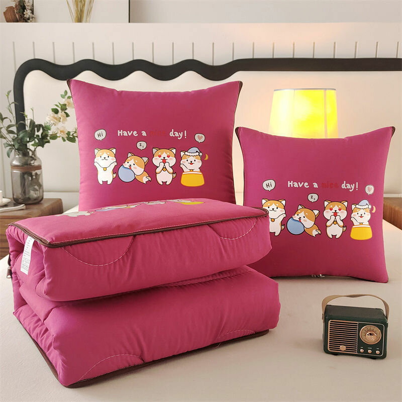 Двухсторонняя подушка и одеяло, зимнее утолщенное одеяло и подушка 2-в-1, автомобильная подушка, офисное одеяло для сна