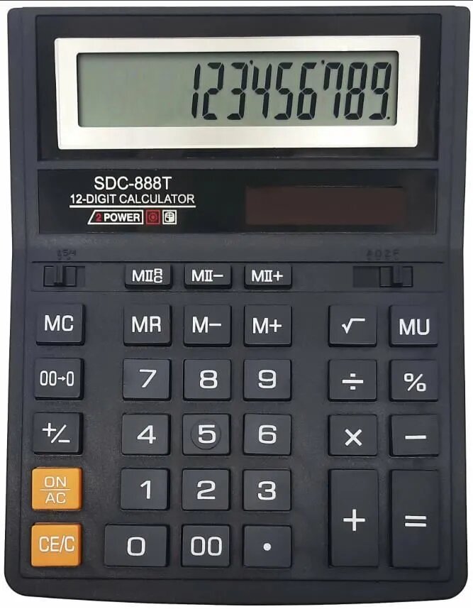 Калькулятор настольный большой, 12-разрядный, бухгалтерский