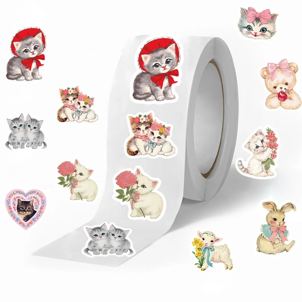 Набор стикеров с животными и котом QY2849-100pcs