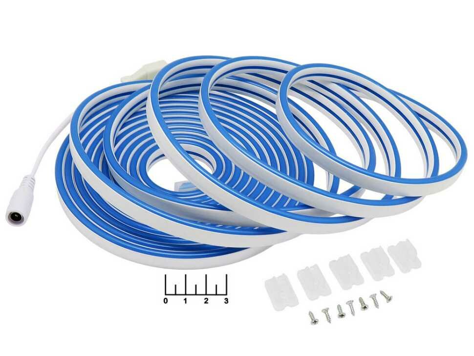 Светодиодная лента 12V синяя 5м 10*5мм водонепроницаемая 48W (4.8W/1м)(IP65)(neonline)