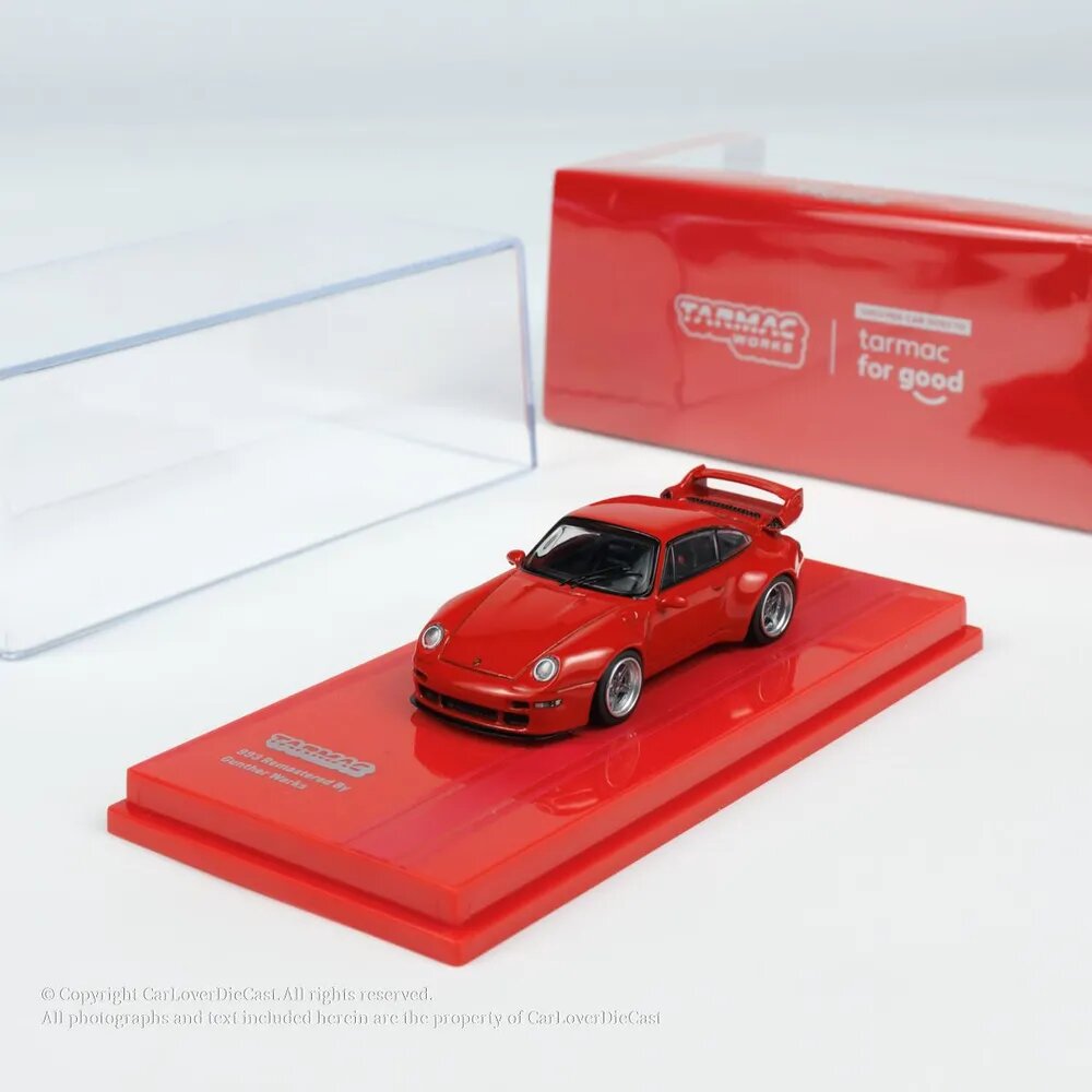 Машинка Tarmac Works TW 1/64 Porsche 993 Remastered By Gunther Werks Red Die-cast Alloy Car Model Collection Display Gift