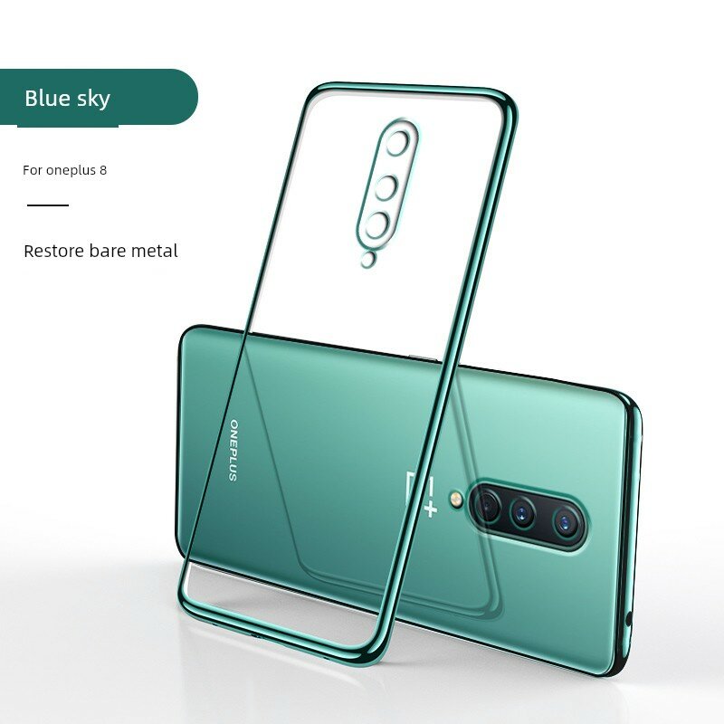 Защитный чехол для OnePlus 8 азур с полным покрытием объектива, анти-скольжение, мягкая задняя крышка для мобильного