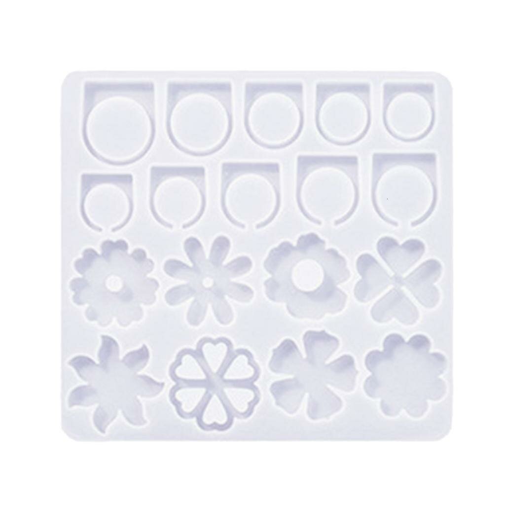 Силиконовые формы для эпоксидных колец с рисунком бабочки, цветка и ёлочки, форма для цветочного кольца