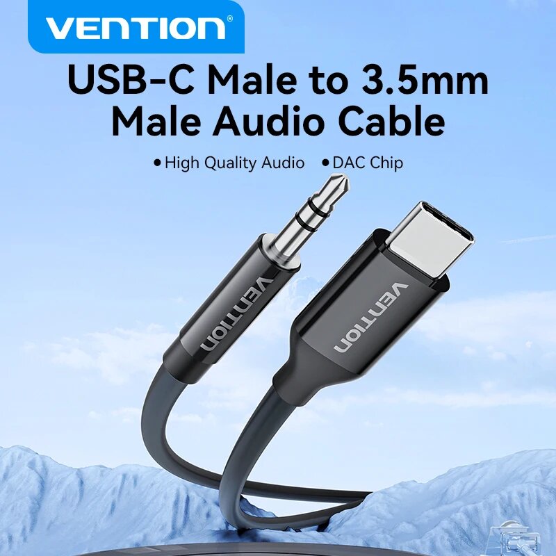 Аудиоконвертер Vention USB-C На 3,5 Мм С ЦАП Для iPhone 16/15 Pro Max, MacBook, USB C to 3.5 1.5m