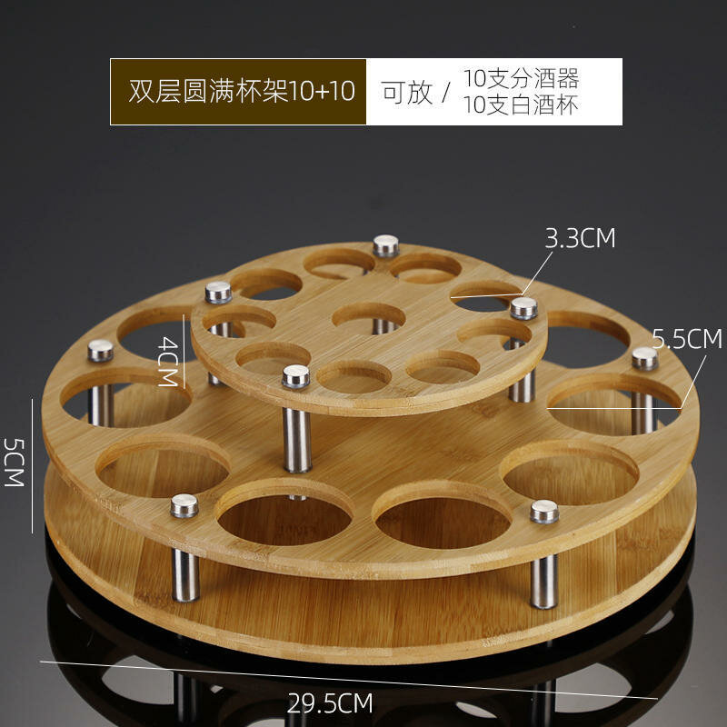 Бамбуковая и деревянная стойка для чашек с пулями Стойка для чашек с ликером Деревянная стойка для хранения вина Стойка