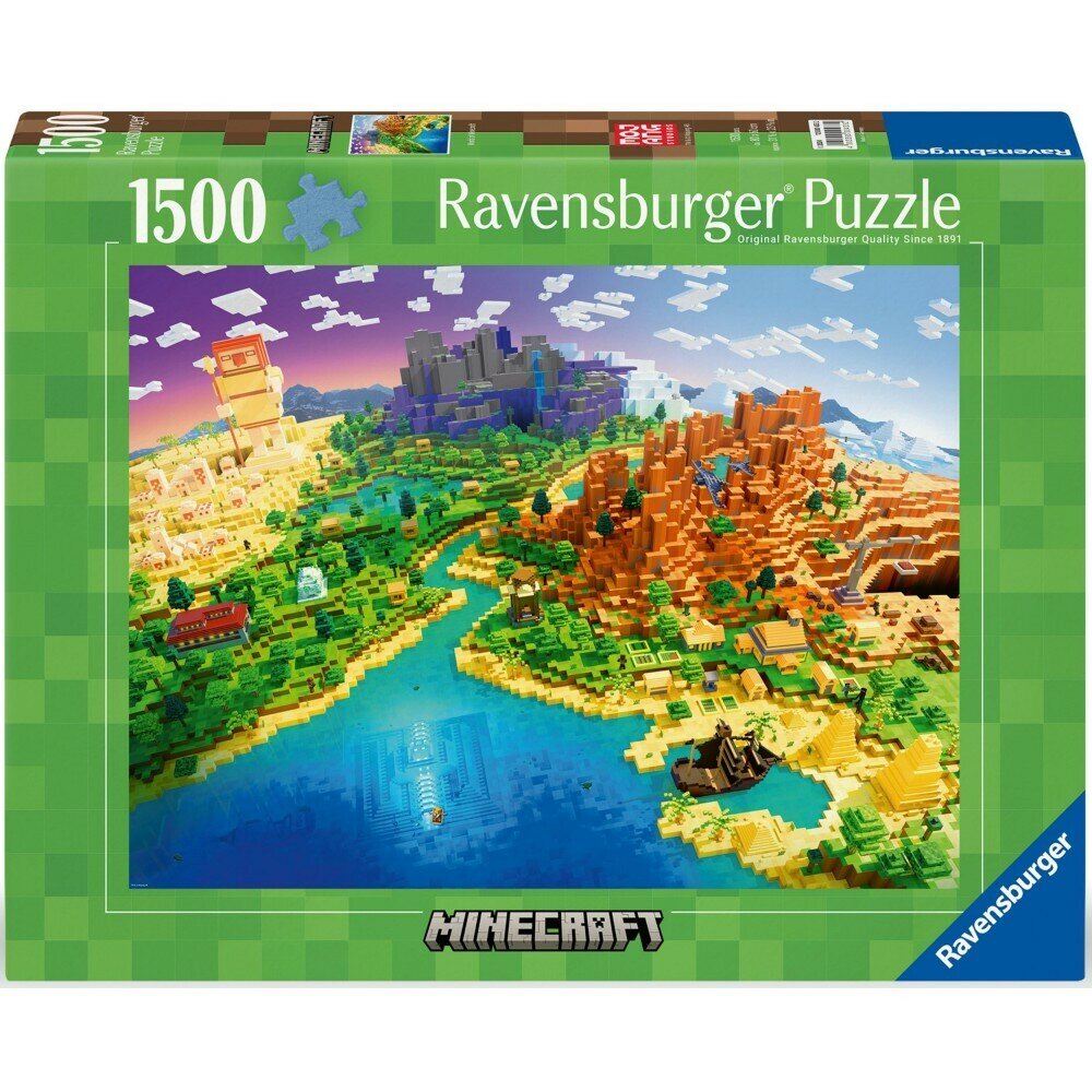 Пазл Ravensburger 1500 Мир Minecraft, арт.00433, классический