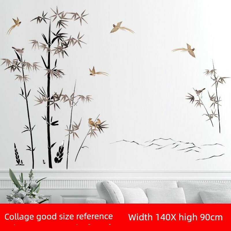Наклейки на стену в китайском стиле, самоклеящиеся, для спальни, теплый китайский стиль, наклейки на стену для