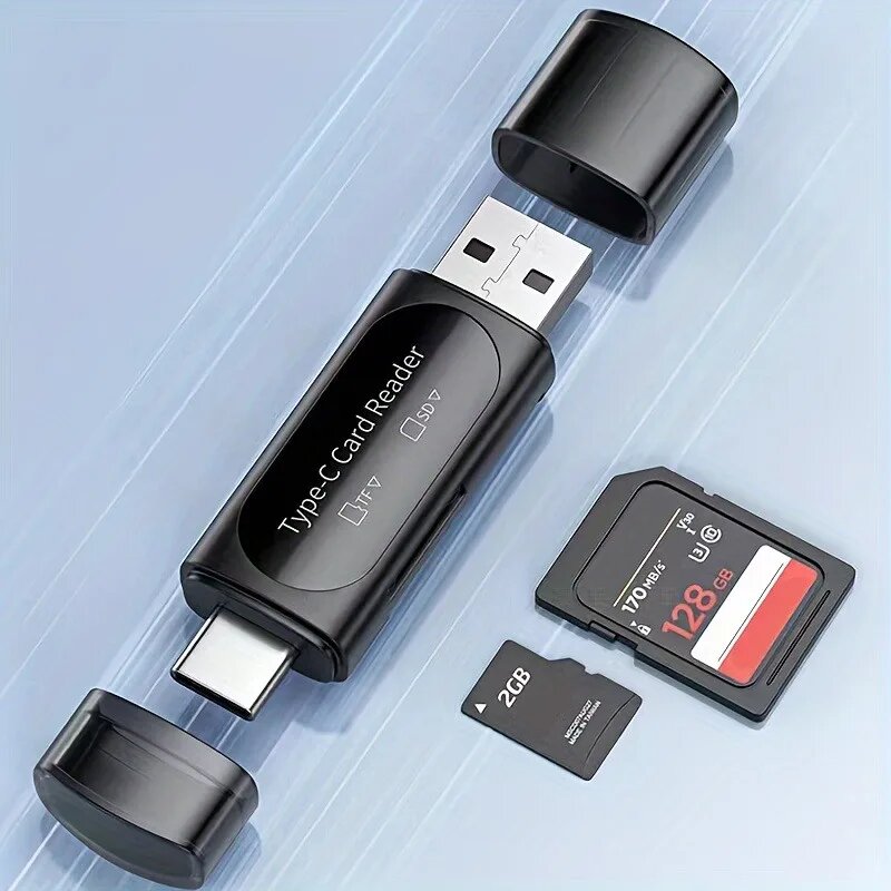 Устройство для чтения карт памяти USB 3.0 для SD, Micro SD, TF, адаптер для карт памяти, аксессуары для ПК и ноутбуков, многофункциональный смарт-кардридер — фото 1
