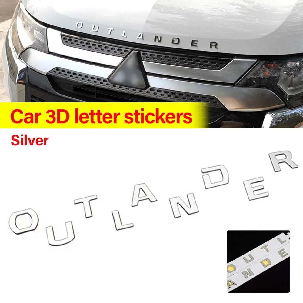 Автомобильная наклейка ABS Chrome 3D буква капот значок с логотипом / для Mitsubishi Outlander