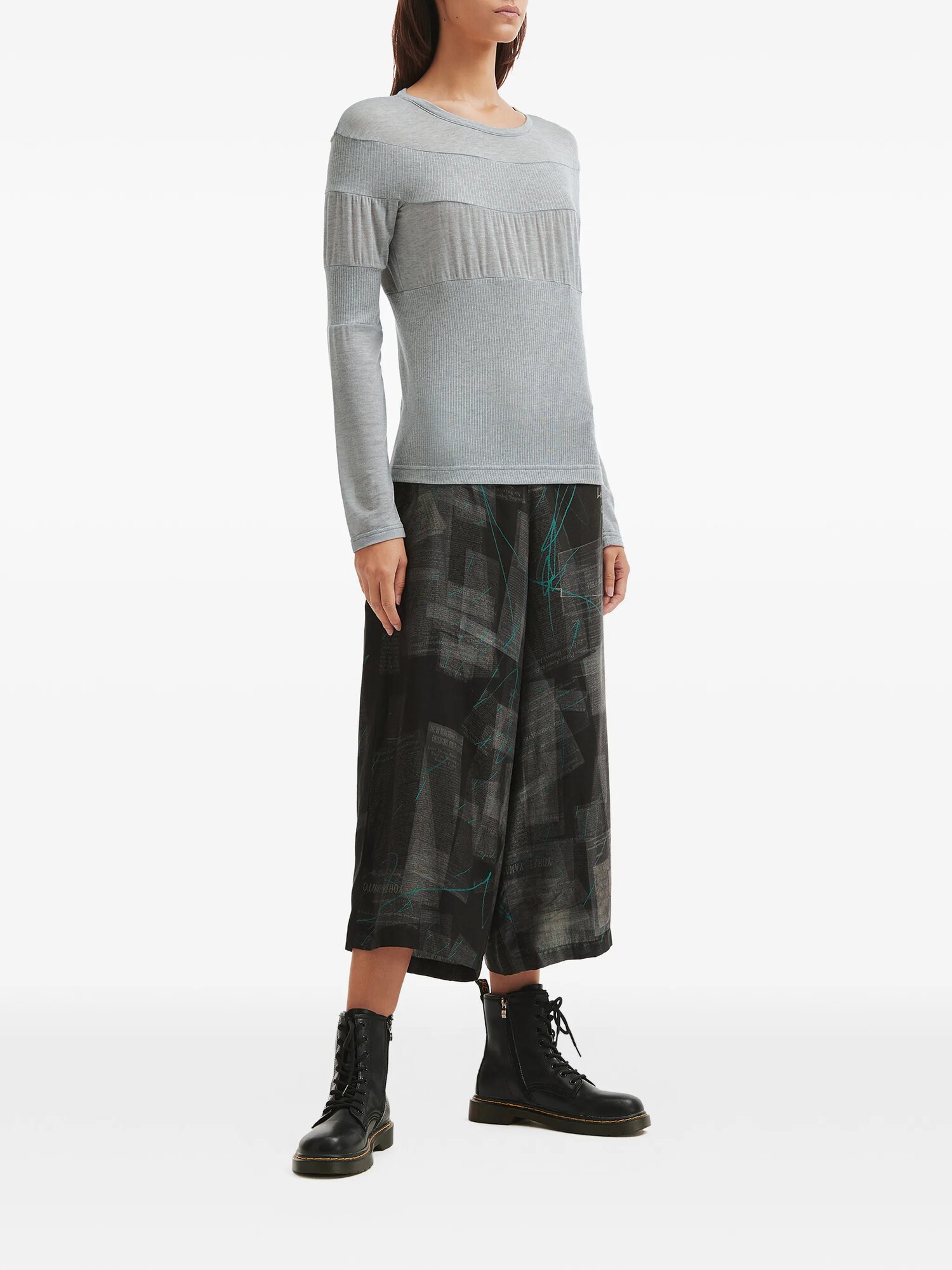 Свитер Y's Ribbed-knit panelled sweater, размер 44, , grey — фото 1
