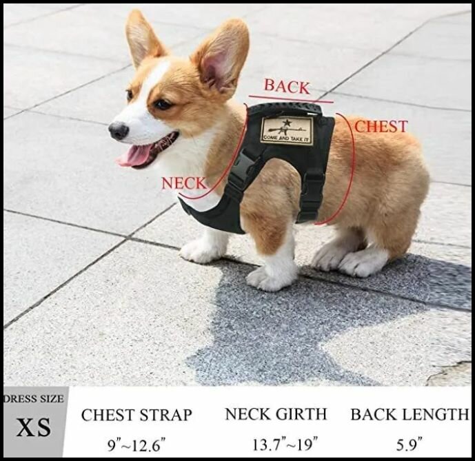 Тактическая шлейка для маленькой собаки/кошки для тренировок или прогулок на свежем воздухе, регулируемая, с резиновой ручкой-XS-черный