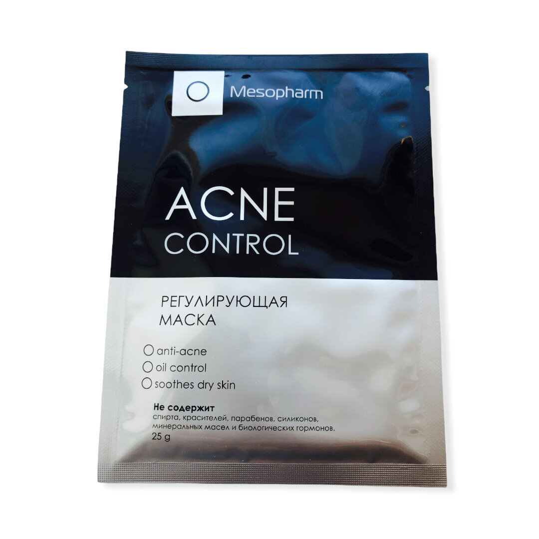 MESOPHARM Маска регулирующая для проблемной кожи лица 25мл / ACNE CONTROL MASK SHEET 25ml