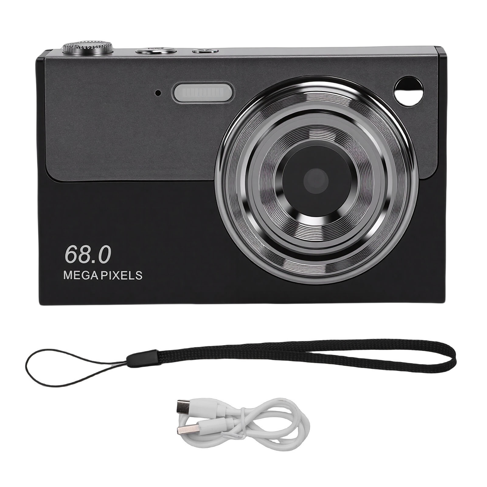 Цифровая камера 4K для студентов-подростков, 68MP HD, двойной объектив, автофокус, 16-кратный зум, 2,8-дюймовый экран для фотосъемки