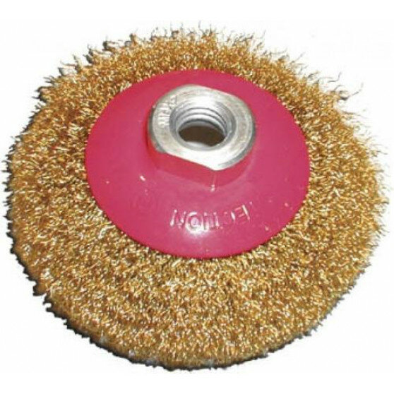 Корщетка колесо 100ММ ЛАТ волн пров Д/ШЛ МАШ С наклон гайка М14 FIT