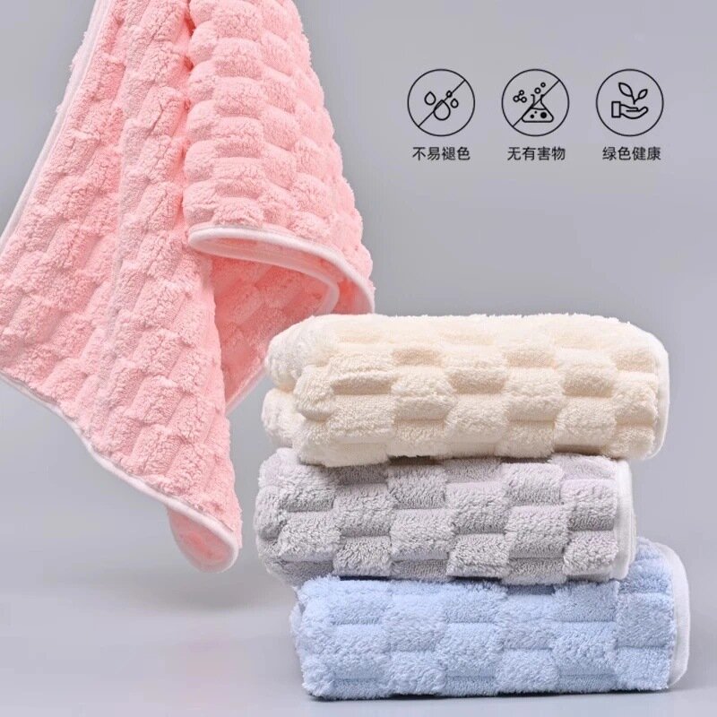 Полотенца для взрослых для мытья лица Домашний коралловый бархат быстро впитывает воду Облако бархатно-серый_35* 75cm