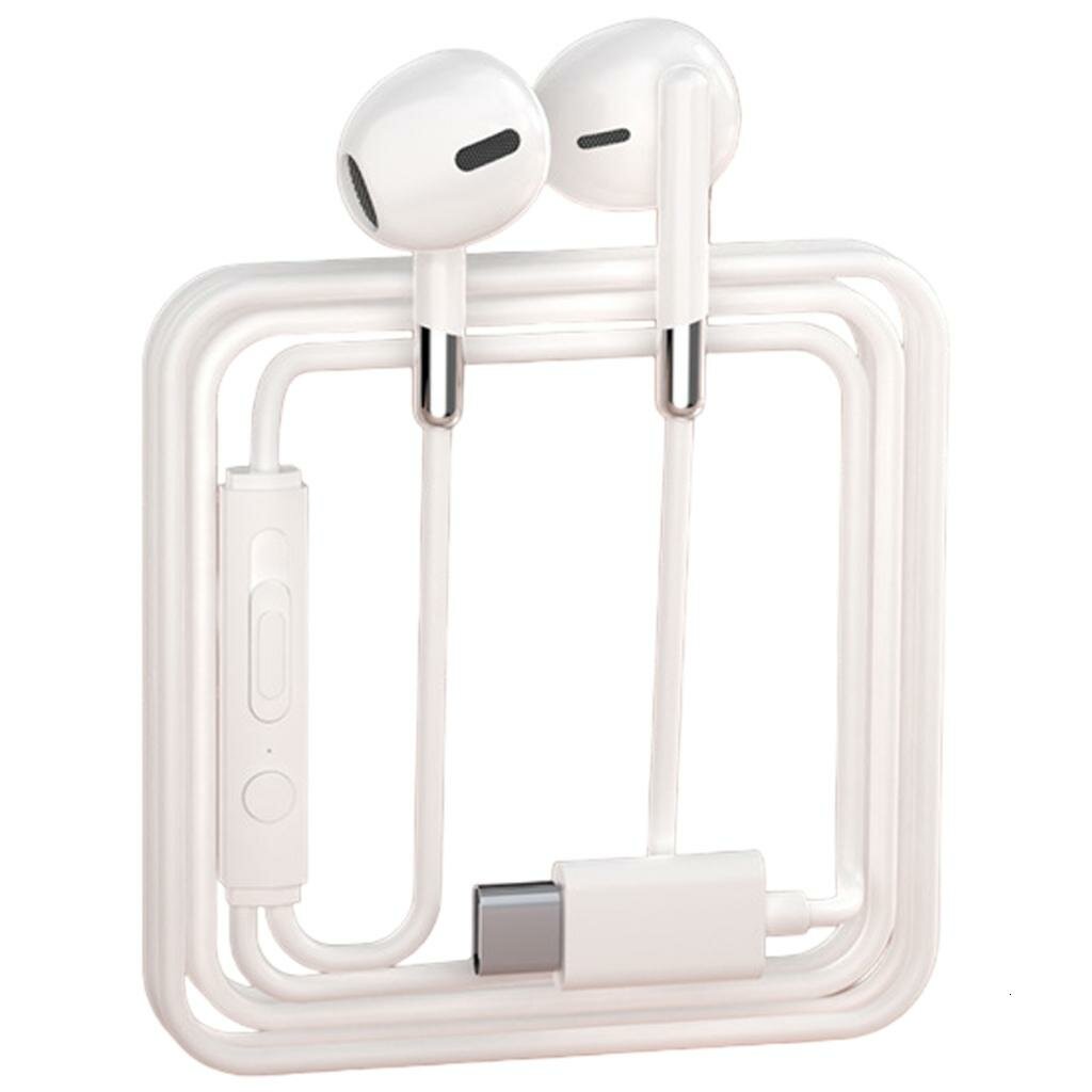 Наушники 3.5 мм и Type-C с проводным управлением, Белый - для типа C