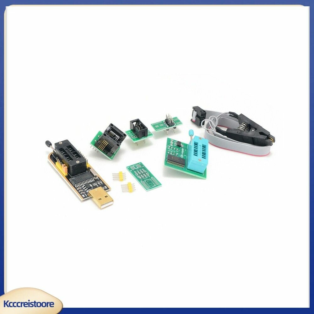 Комплект программатора EEPROM/BIOS с зажимом SOP8, адаптером 1.8В и разъемом