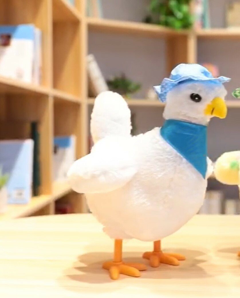Tiktok такая же плюшевая игрушка курица Несушка забавная электрическая плюшевая игрушка кукла в подарок Белый нижний