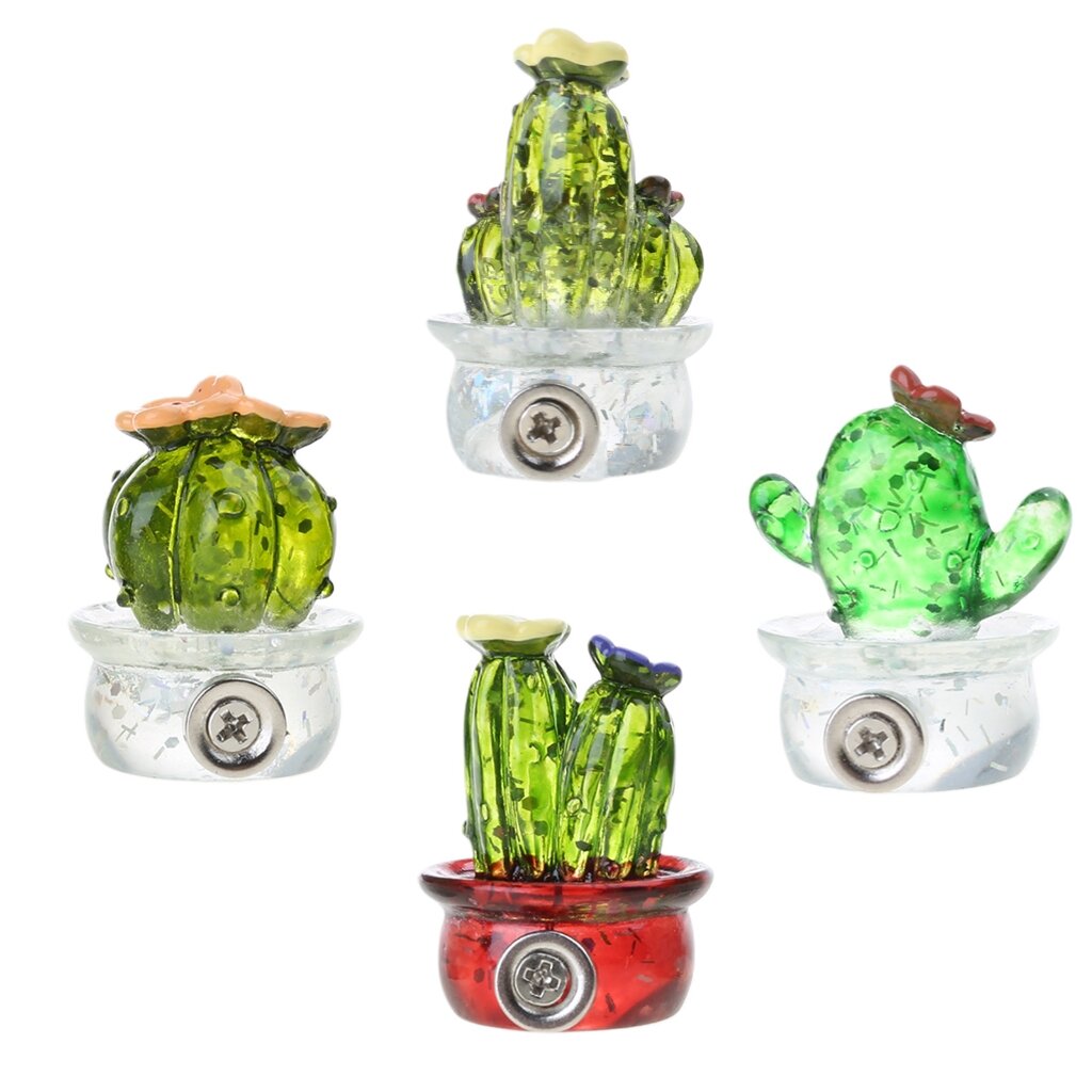 Магнитные магниты для холодильников 4ШТ. Наклейка на магниты в тематике кактуса суккулента для холодильников