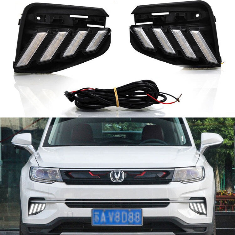 Светодиодные дневные ходовые огни DRL и бамперные фары против тумана для 2017-2022 Changan CS35 Plus