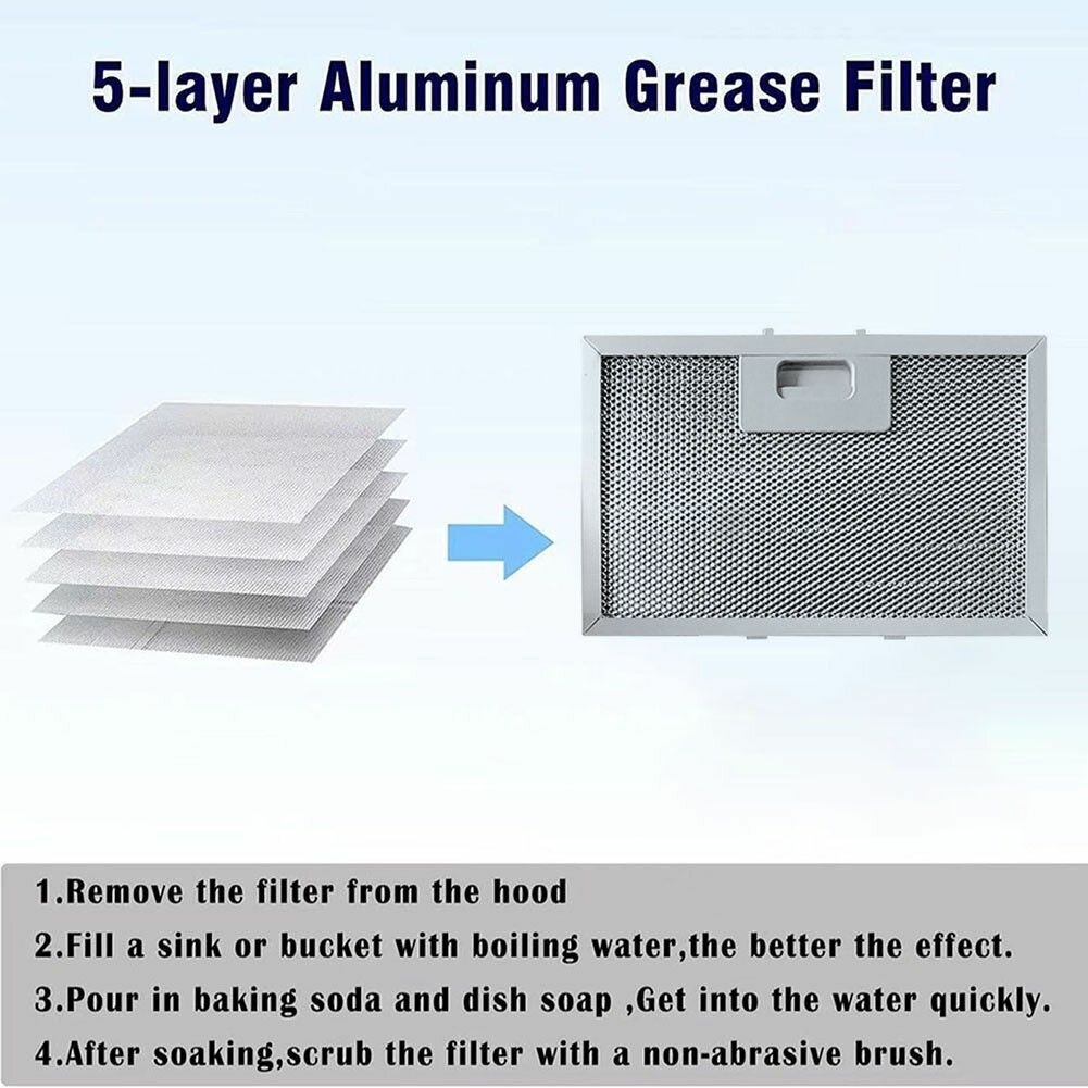 Серебряные фильтры для кухонной вытяжки, металлическая сетка, вентиляционный фильтр 181x503x9 мм