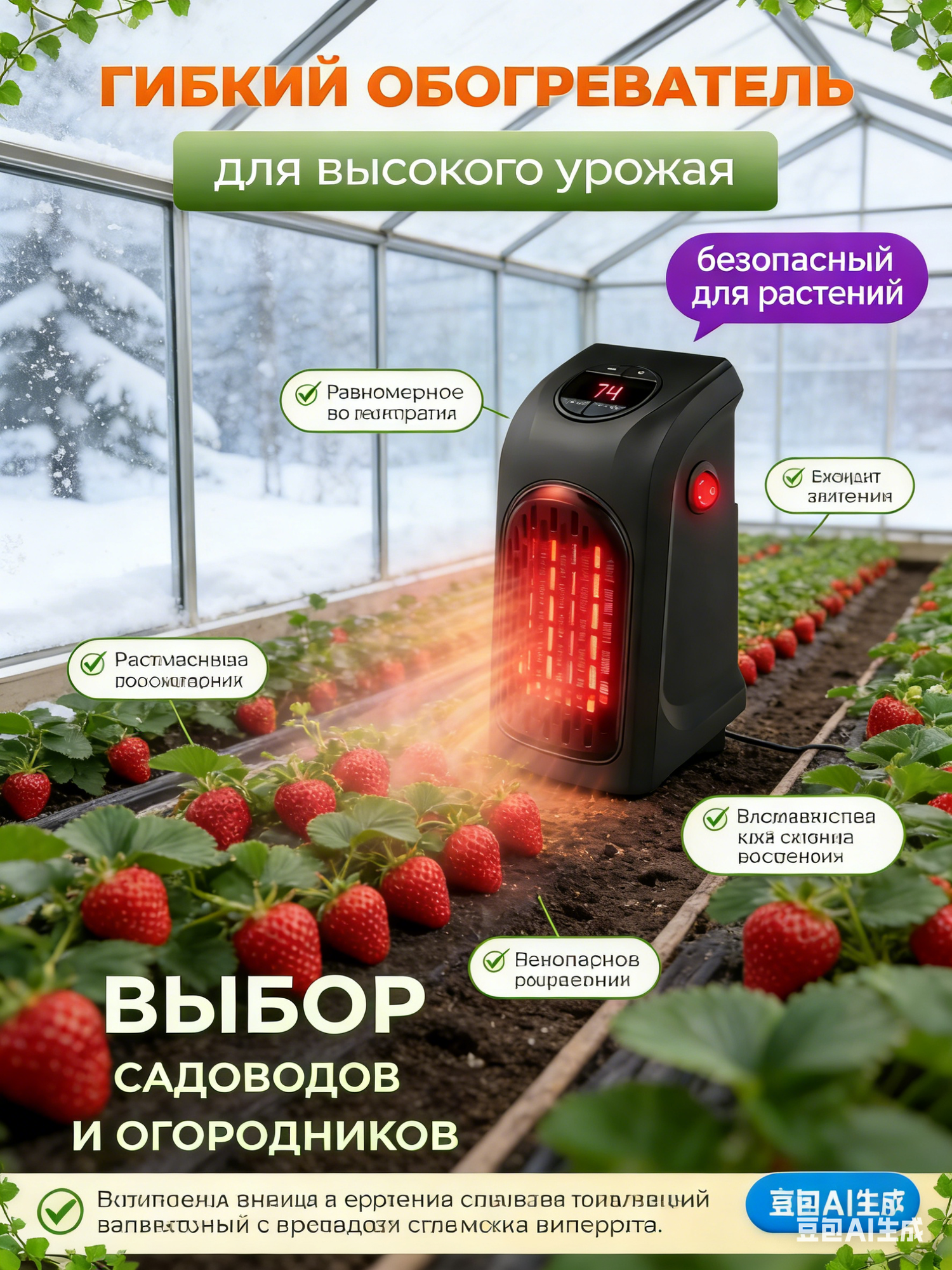 Обогреватель для теплиц, парников, курятников