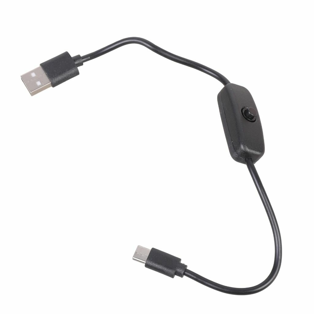 Кабель для зарядки от USB до TYPE C с переключателем 501-черный-30 см