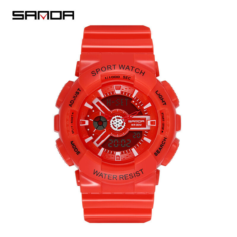 Санда Корейская модная тенденция Микро бизнес Светящийся Электронный Спортивный Тренд Студенческий Корейский Конфетный Детский Парный Часы