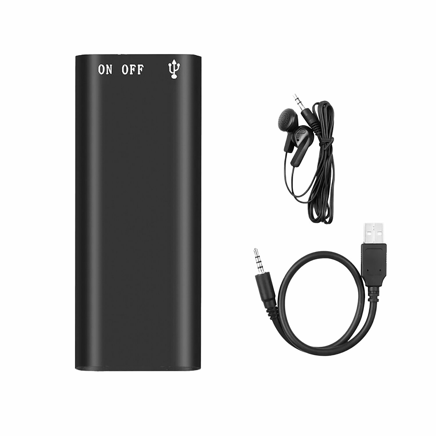 3-in-1 Mp3 Player Professional Voice Digital Audio Mini Voice Recorder 192Kbps Recording WAV 8GB 16GB 32GB USB TYPE C 47*19*7mm 120mAh MP3 WMA WAV 48 KHZ 1 Voice Recorder 1 Connect Cable 1 Earphones