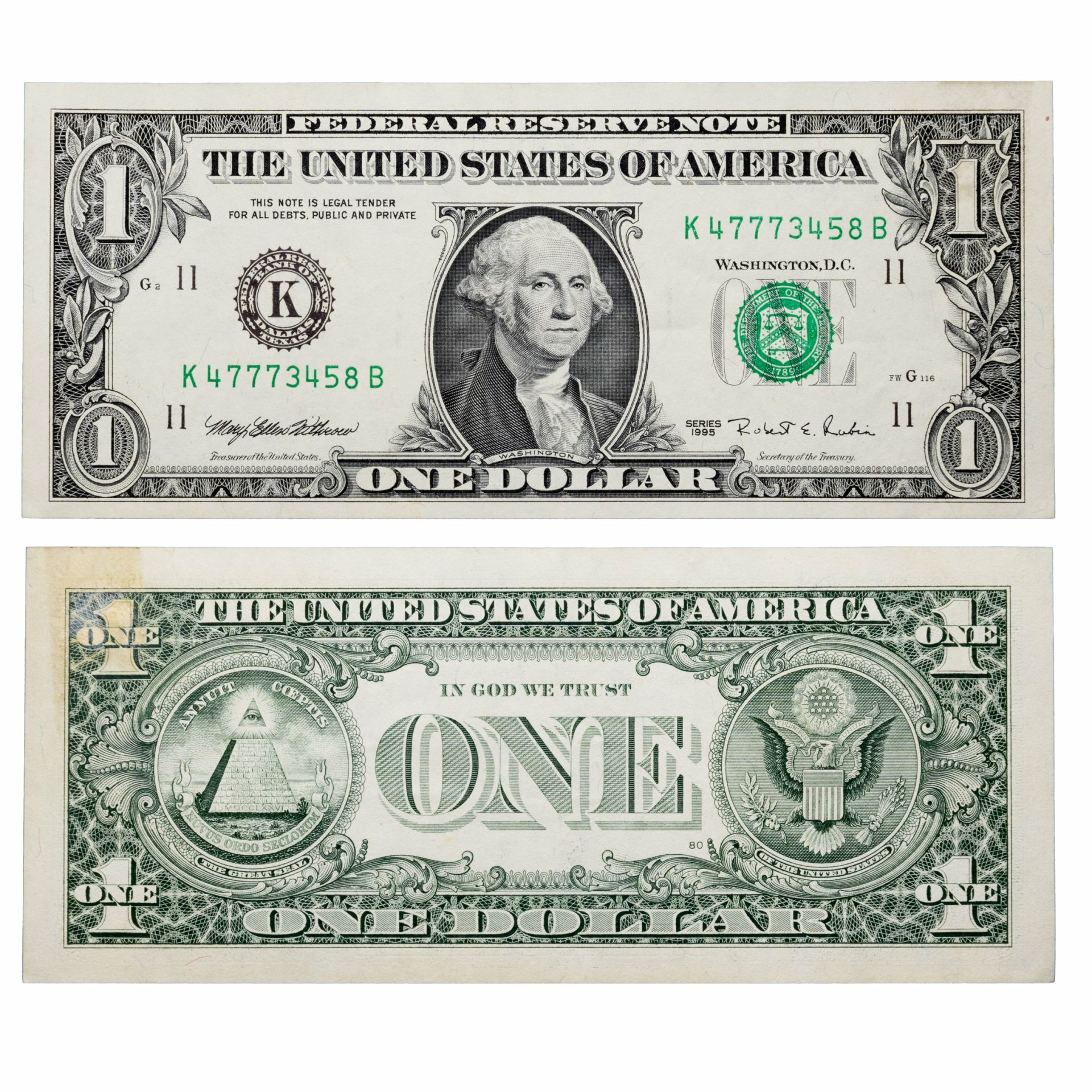 США 1 доллар 1995 Pick 496a K-Даллас "FW" Fort Worth