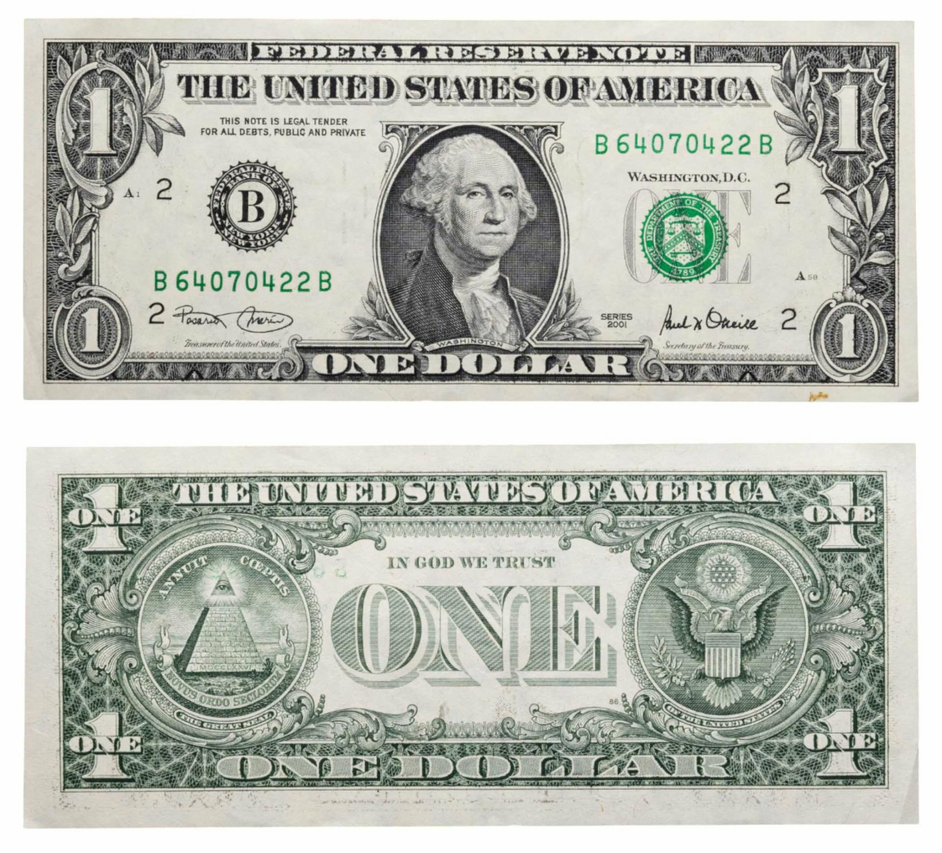 США 1 доллар 2001 Pick 509 B-Нью Йорк