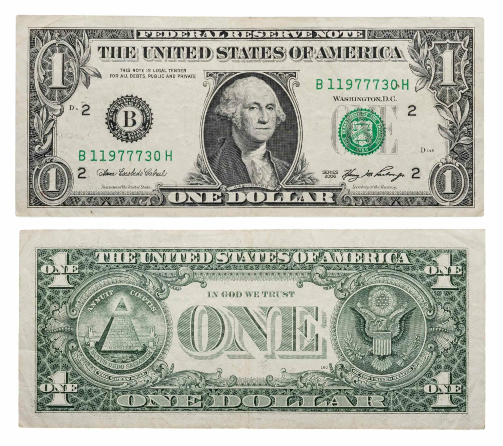 США 1 доллар 2006 год Pick 523а B-Нью Йорк