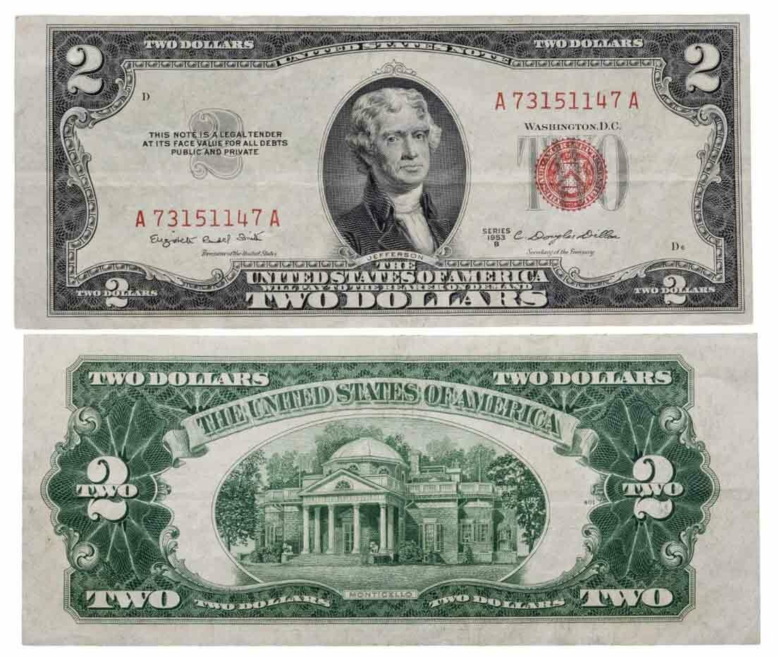 США 2 доллара 1953 series 1953 B