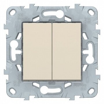 Выключатель 2-клавишный UNICA NEW, скрытый монтаж, бежевый код. NU521144 Schneider Electric ( 1шт. )