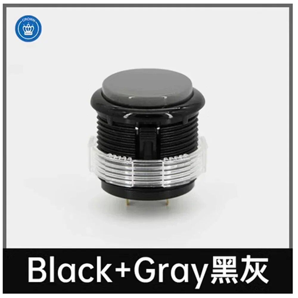 Аркадный переключатель CROWN 30 мм Black+Gray