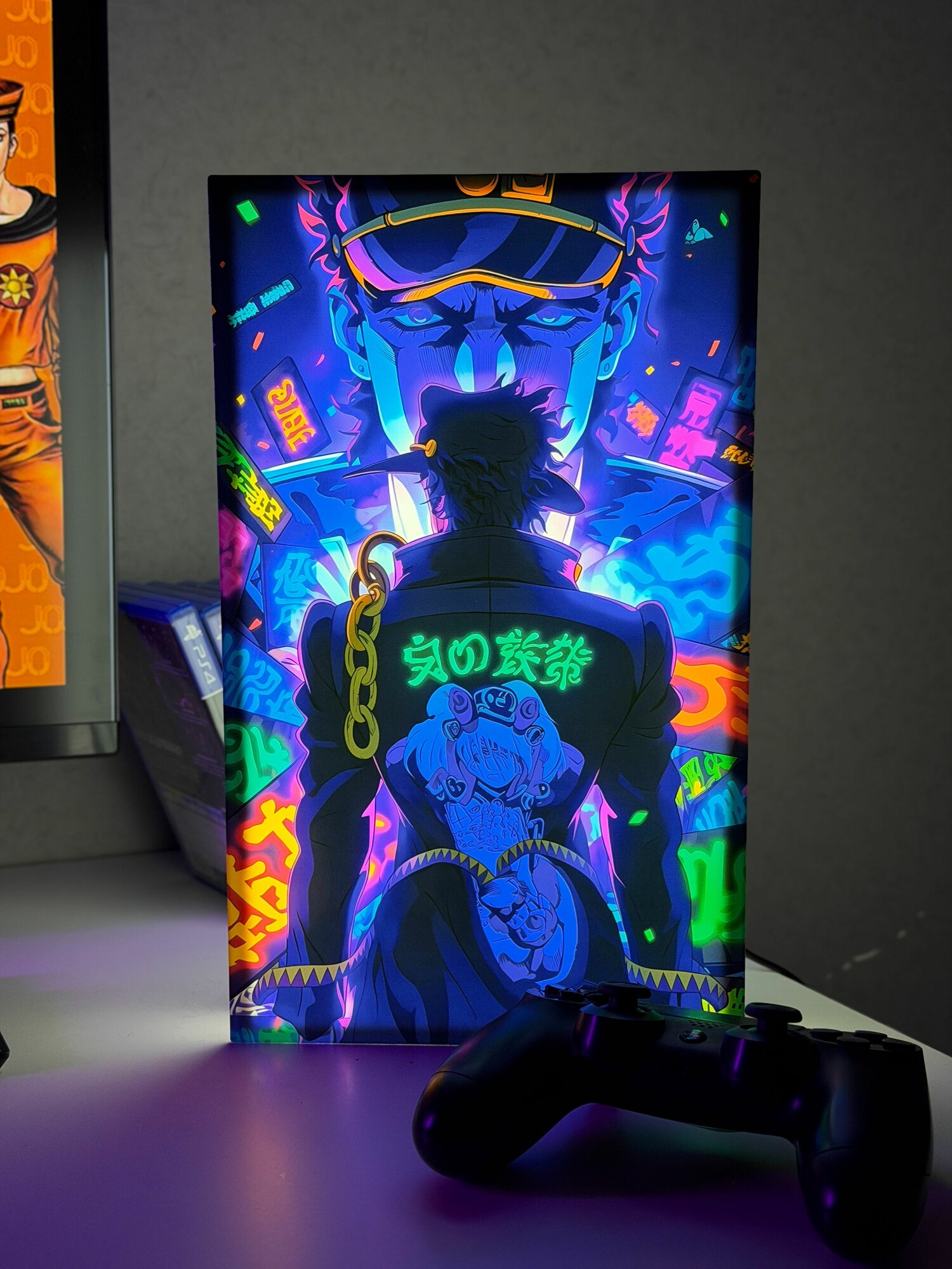 Светильник по аниме "JoJo's Bizarre Adventure", акриловый с LED подсветкой, 33x20 см