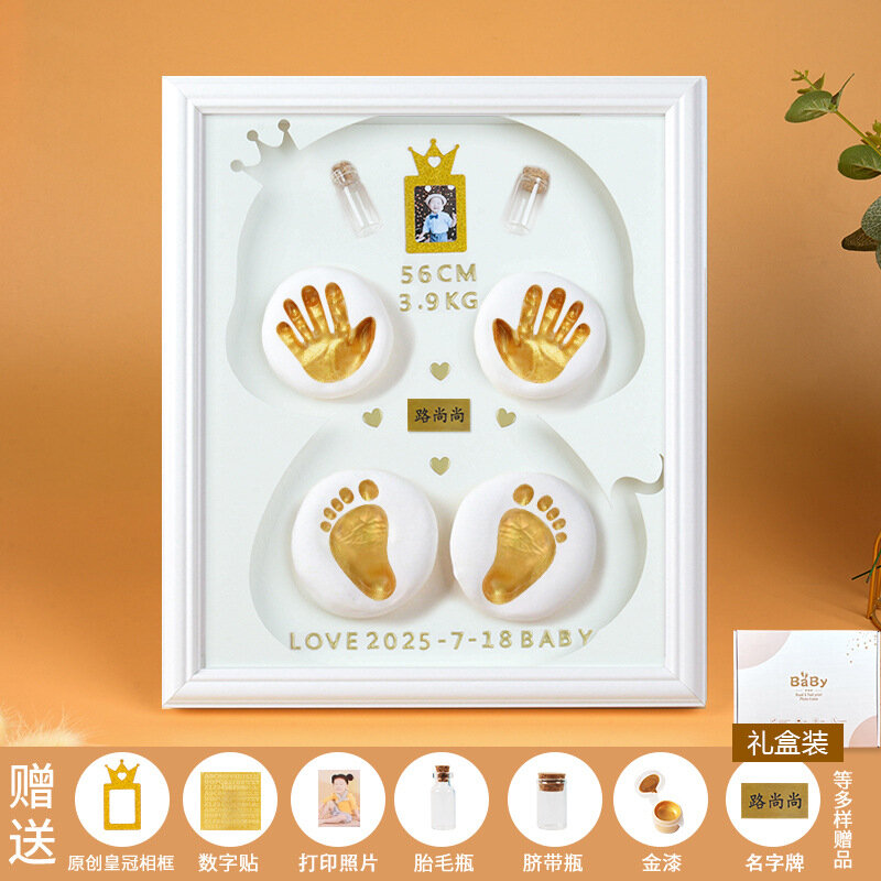 Детская змея, полная луна, отпечаток руки и стопы, сувенир для новорожденного, коробка для сбора волос, пуповина, отпечаток стопы на сто дней, чернильная подушка