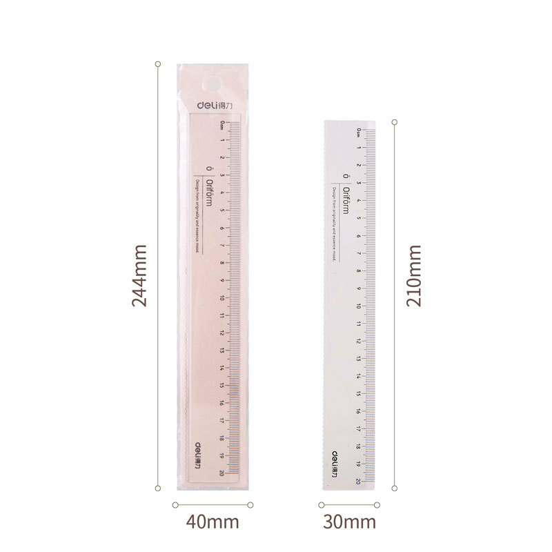 Прозрачная линейка Deli 79751 с волной 15/20 см для студентов, измерения и черчения, многофункциональная линейка