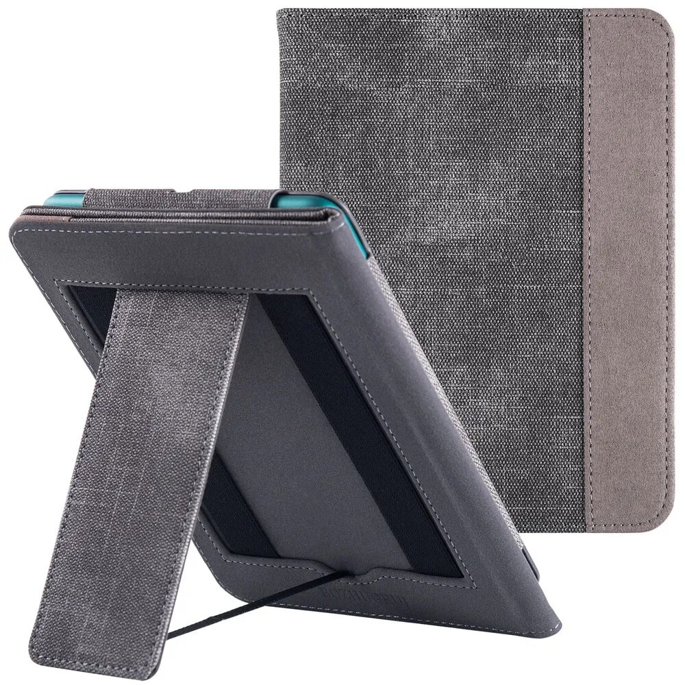 BOZHUORUI Чехол-подставка для Kindle Paperwhite 12-го поколения и Kindle Colorsoft Signature Edition e-Reader - Защитный чехол из искусственной кожи с ремешком для рук/автоматический сон/пробуждение