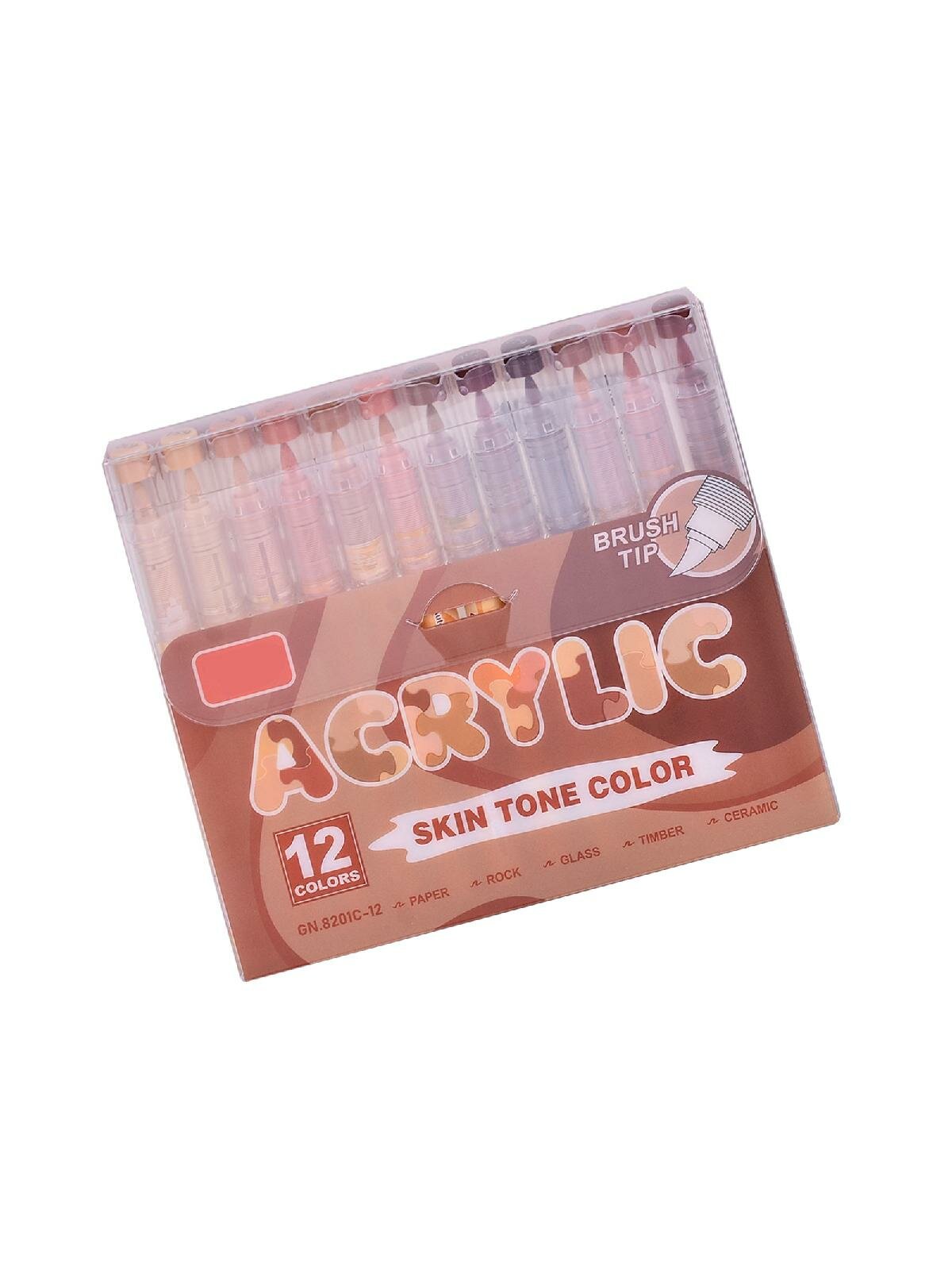 12шт Жидкий акриловый маркер 12 Цветов Акриловая краска Ручка Кисть Маркер для рисования