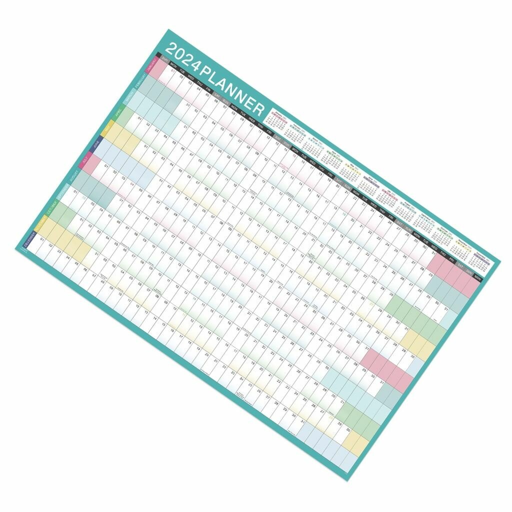 Большой настенный планировщик, годовой календарь на 2024 год, украшения для дома, четкий и видимый, идеально подходит планирования заметок